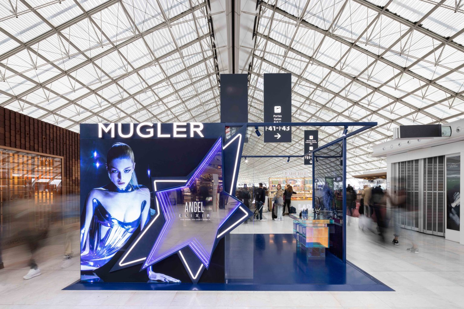 Mugler Angel Elixir pop-up features at Paris Charles de Gaulle Airport
