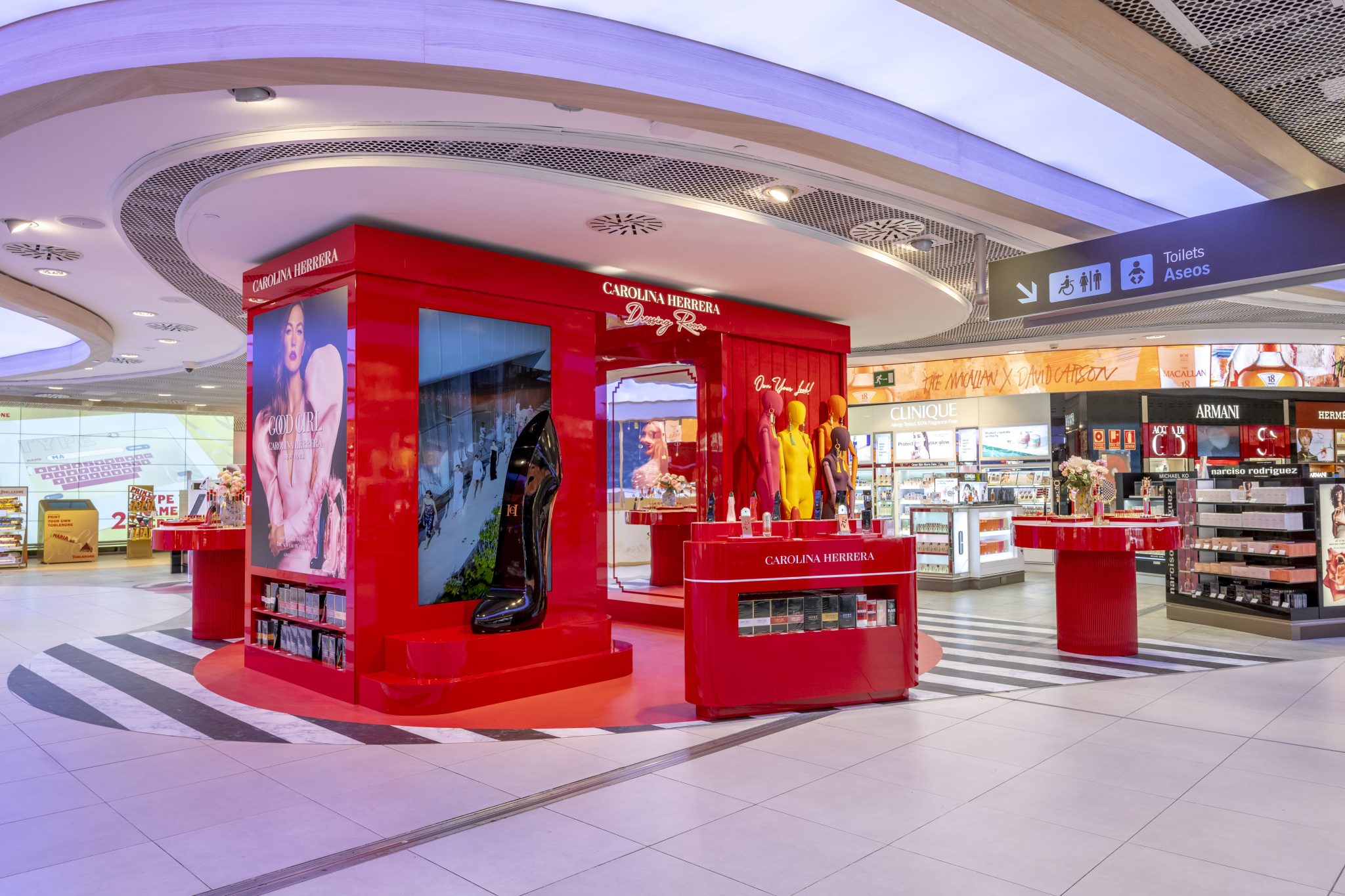 Puig pop-up showcases Carolina Herrera collections at Madrid Airport