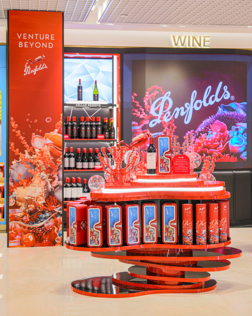 Penfolds unveils digital storytelling at Changi Airport shop-in-shop