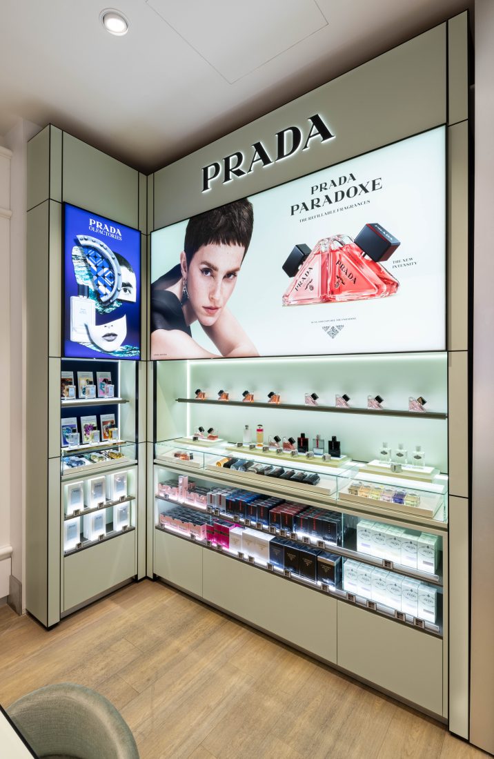 Prada Beauty unveils counter at Paris Charles de Gaulle Airport
