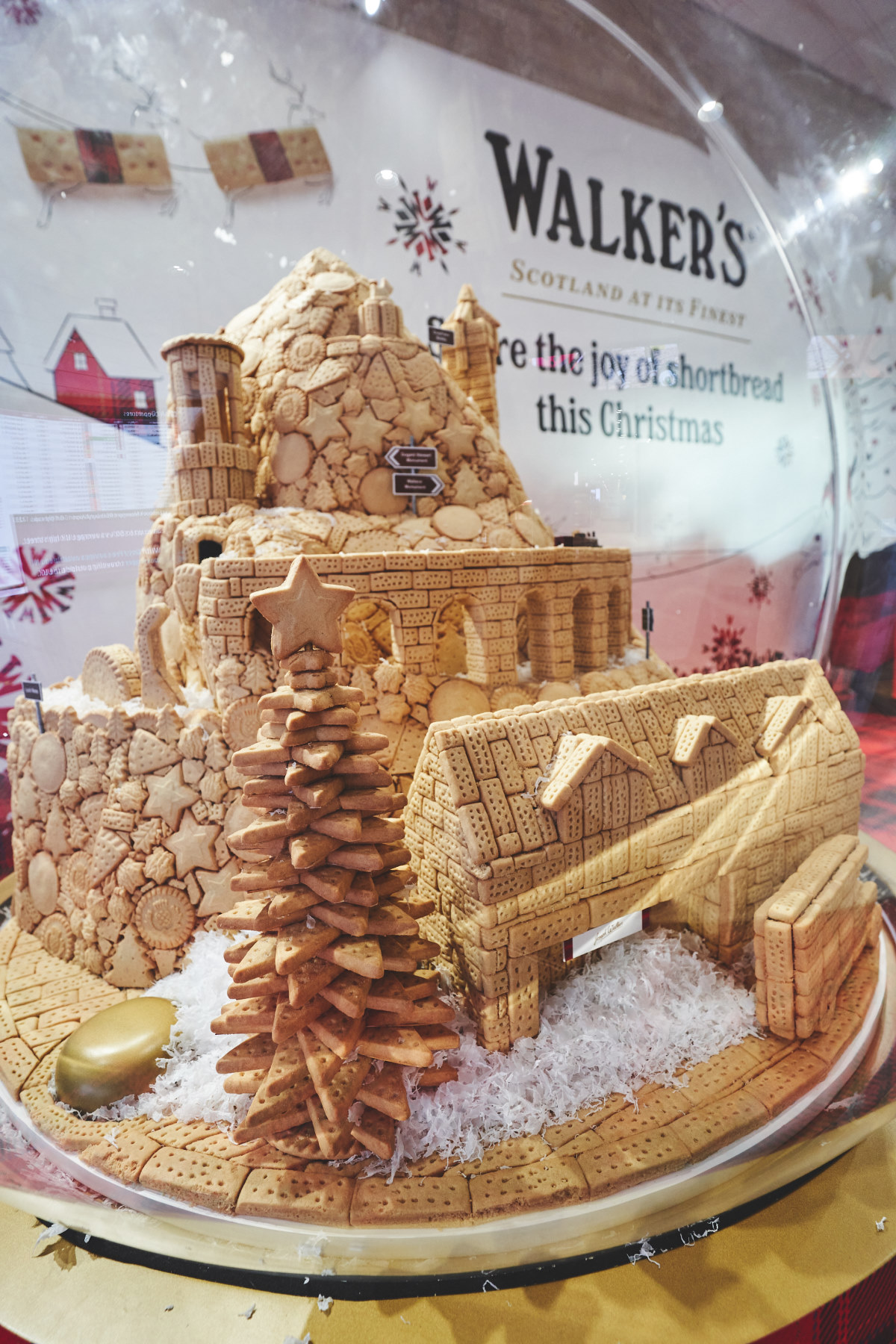 Walker’s Shortbread displays snow globe activation at Edinburgh Airport