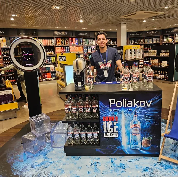 Poliakov features frozen cocktail pop-up at Paris CDG