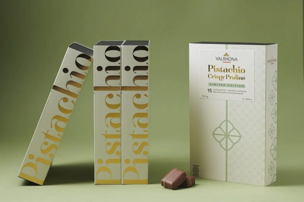 Valrhona unveils Pistachio Crispy Praliné Gift Box
