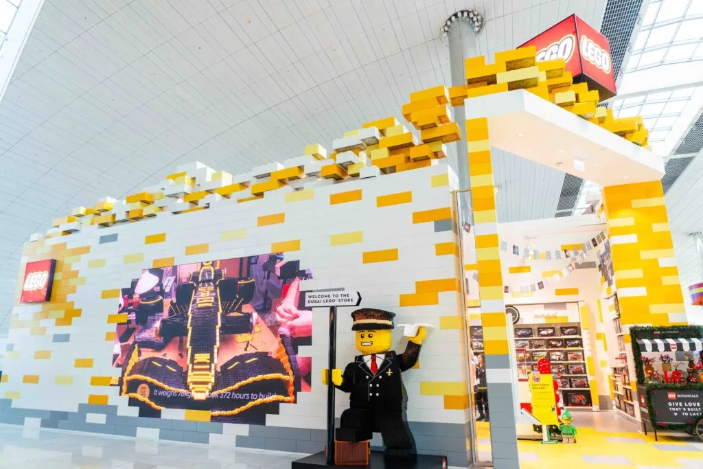 LEGO store at Dubai International Airport unveils race car installation