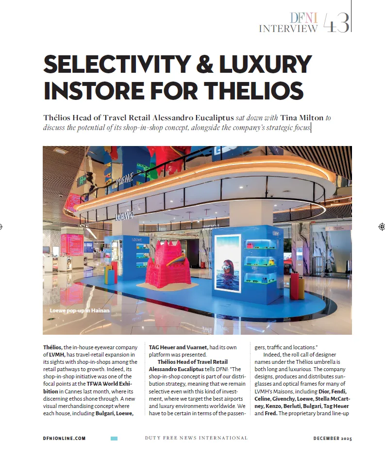 Interview: Thélios Head of Travel Retail, Alessandro Eucaliptus