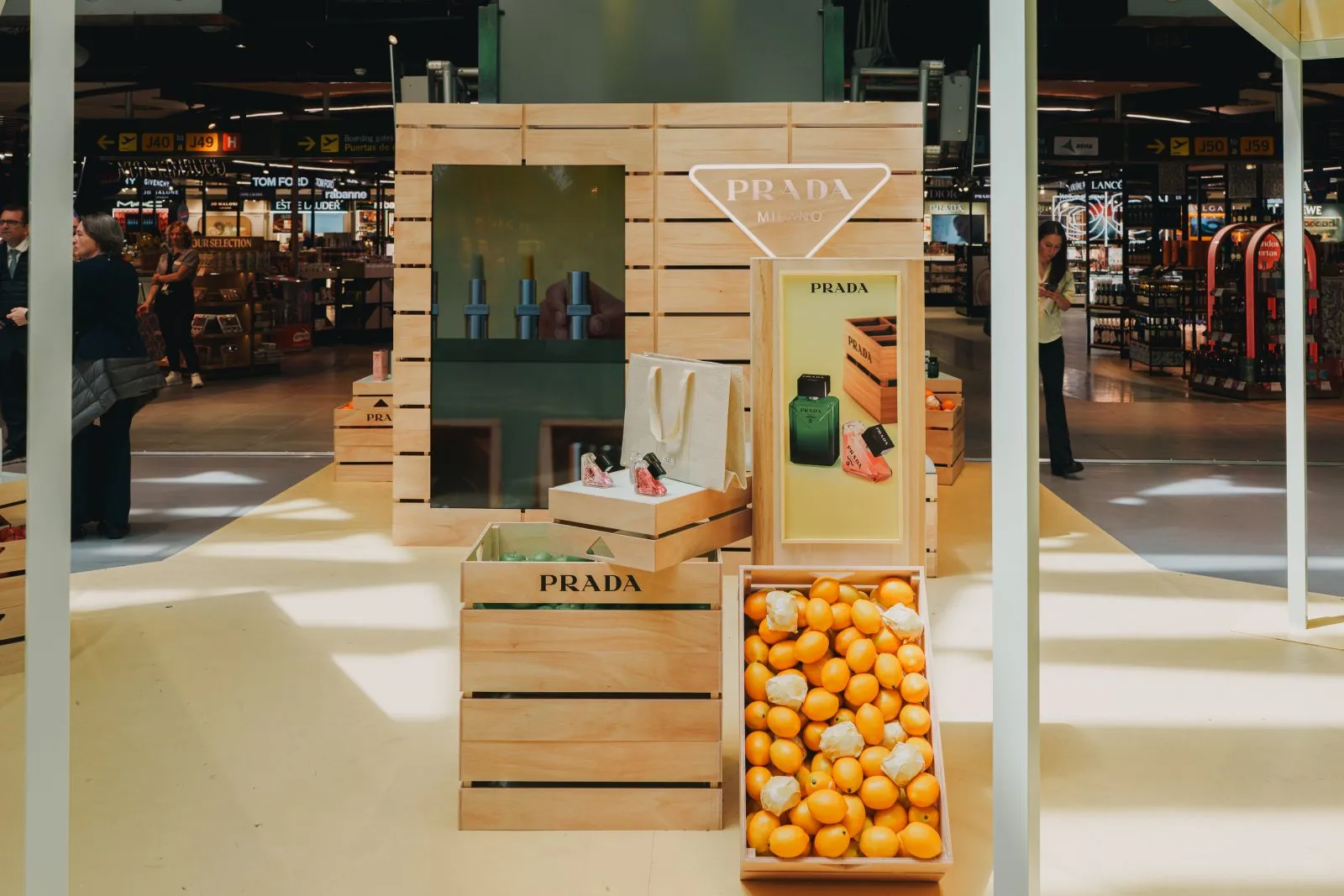 Prada Beauty brings immersive Spring Market concept to Madrid Airport
